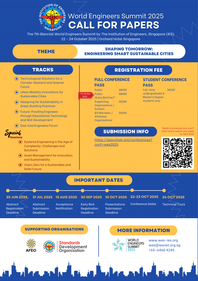 WORLD ENGINEERS SUMMIT (WES) 2025:: SWA – Singapore Water Association